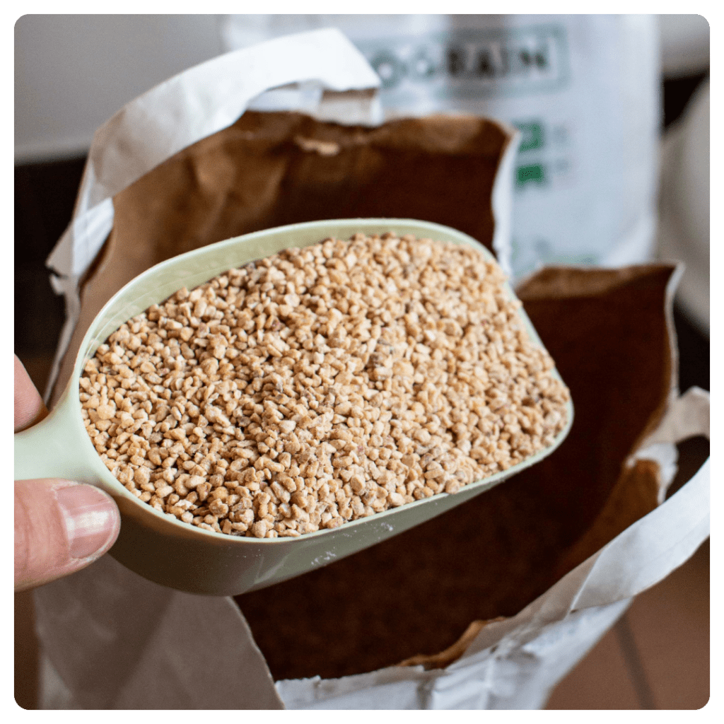 La lettiera in tutolo di mais Biograin per i tuoi animali